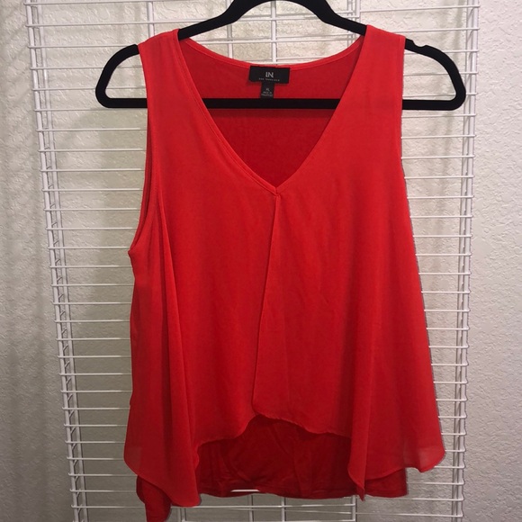 I.N. San Francisco | Tops | Orange Tank With Overlay | Poshmark